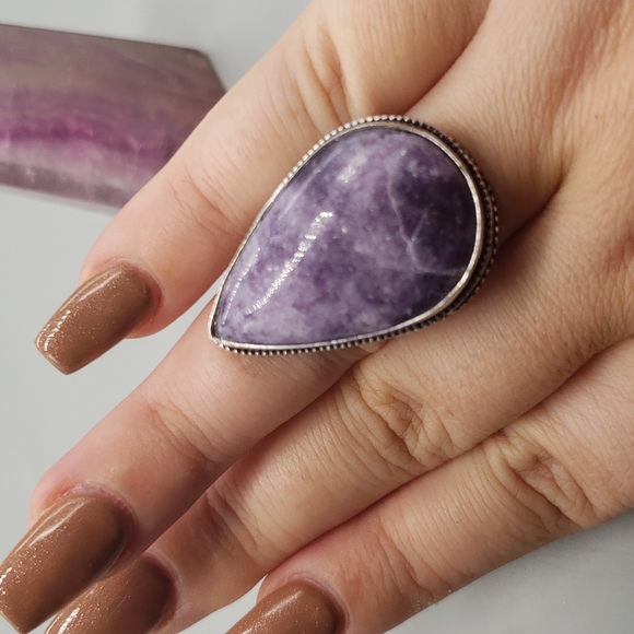 Jewelry | Big Beautiful Lepidolite Ring | Poshmark